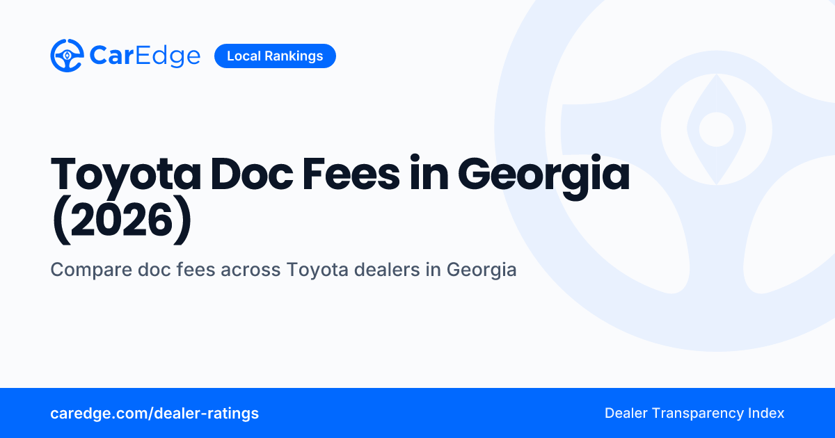 Toyota Doc Fees in Georgia (2026) | CarEdge Dealer Transparency Index