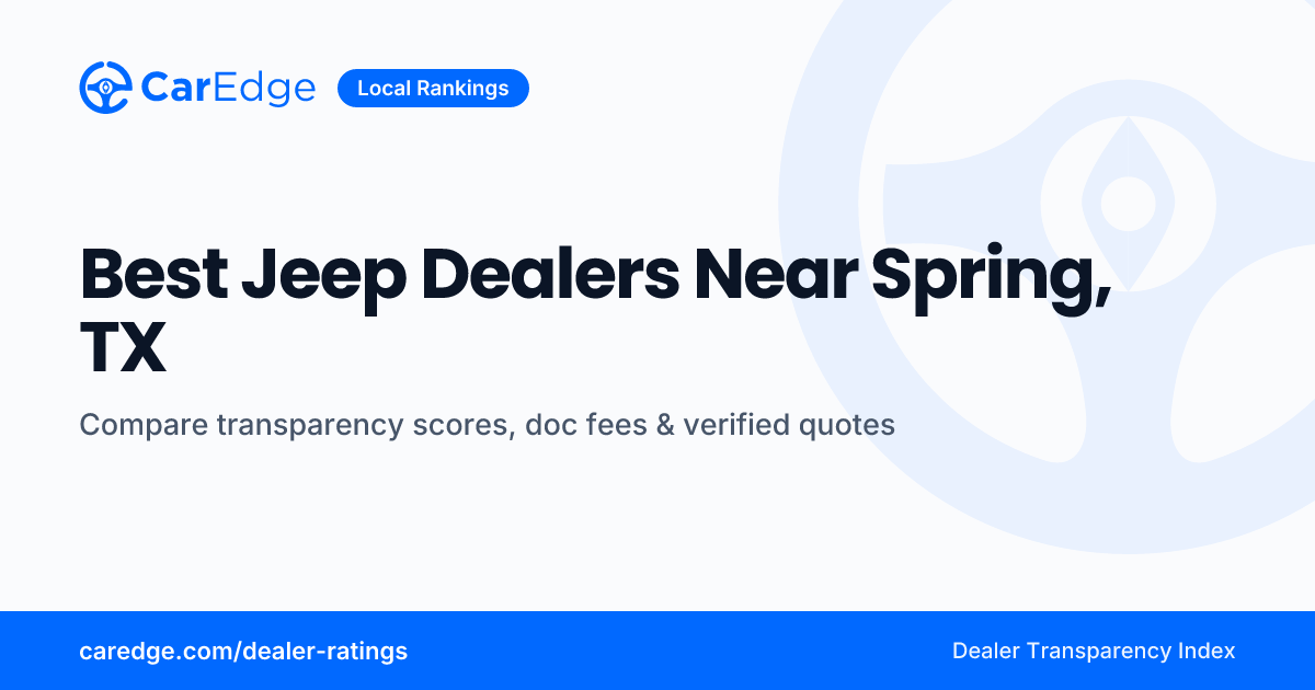 Best Jeep Dealers Near Spring, TX | CarEdge Dealer Transparency Index